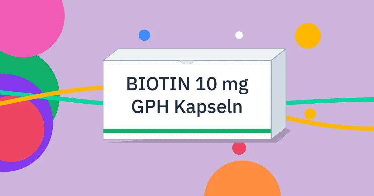 Symbolbild: Packung mit der Aufschrift BIOTIN 10 mg GPH Kapseln (PZN 13250916) – Verfügbarkeit und Bezug in Apotheken in Frankfurt am Main