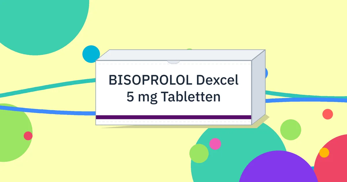 Symbolbild: Packung mit der Aufschrift BISOPROLOL Dexcel 5 mg Tabletten (PZN 09611900) – Verfügbarkeit und Bezug in Apotheken in Frankfurt am Main