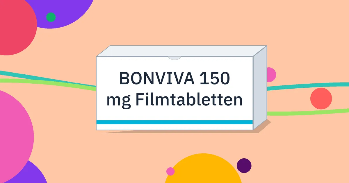 Symbolbild: Packung mit der Aufschrift BONVIVA 150 mg Filmtabletten (PZN 06326234) – Verfügbarkeit und Bezug in Apotheken in Frankfurt am Main