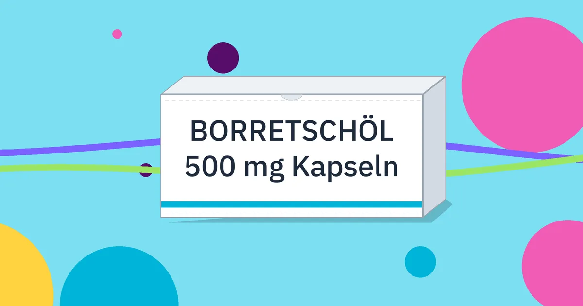 Symbolbild: Packung mit der Aufschrift BORRETSCHÖL 500 mg Kapseln (PZN 09540821) – Verfügbarkeit und Bezug in Apotheken in Frankfurt am Main