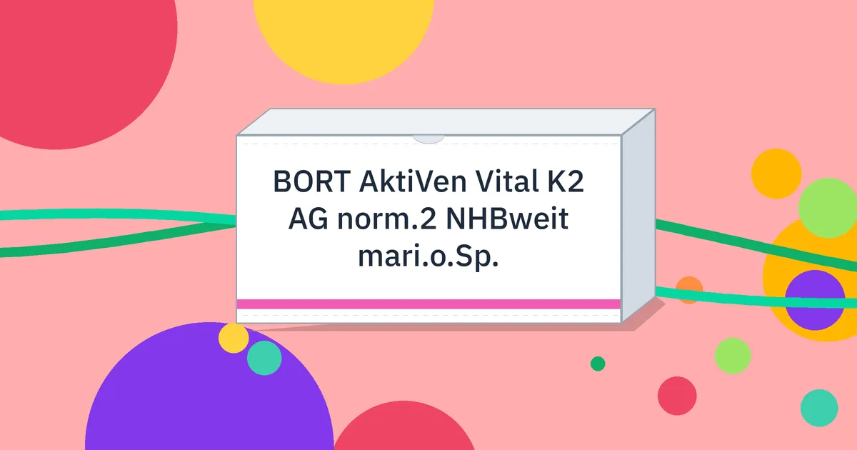 Symbolbild: Packung mit der Aufschrift BORT AktiVen Vital K2 AG norm.2 NHBweit mari.o.Sp. (PZN 13732940) – Verfügbarkeit und Bezug in Apotheken in Frankfurt am Main