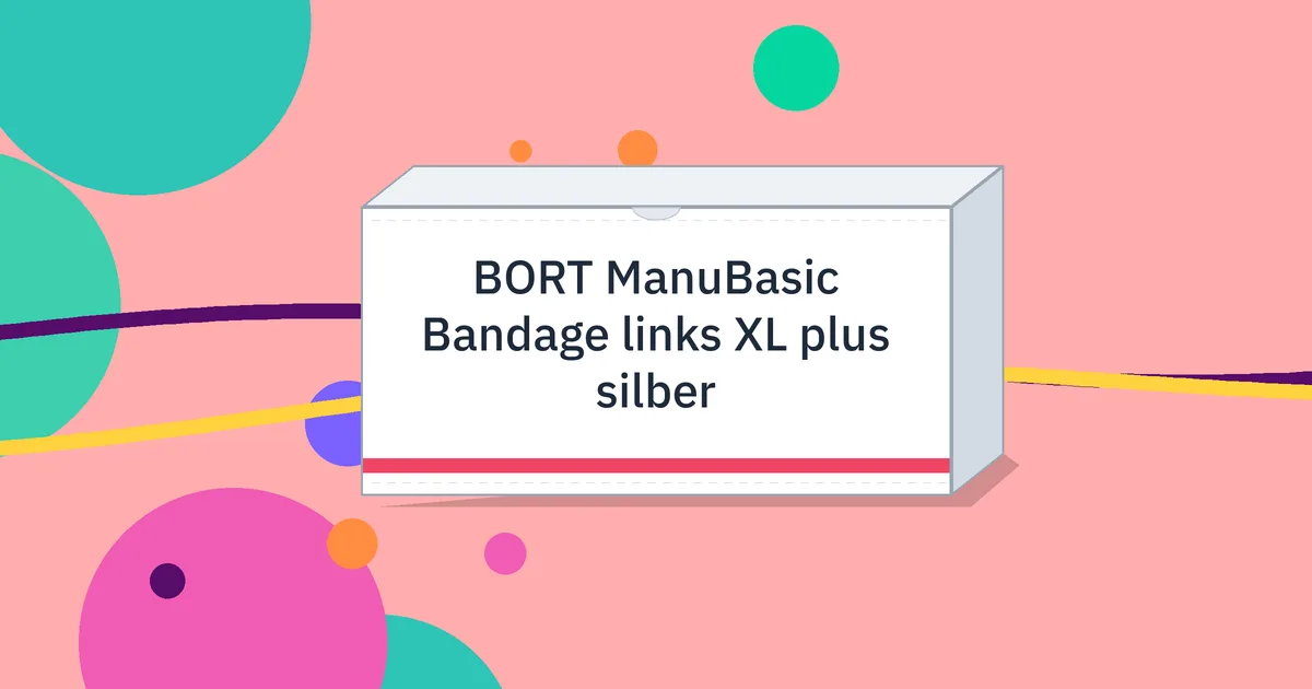 Symbolbild: Packung mit der Aufschrift BORT ManuBasic Bandage links XL plus silber (PZN 16317874) – Verfügbarkeit und Bezug in Apotheken in Frankfurt am Main