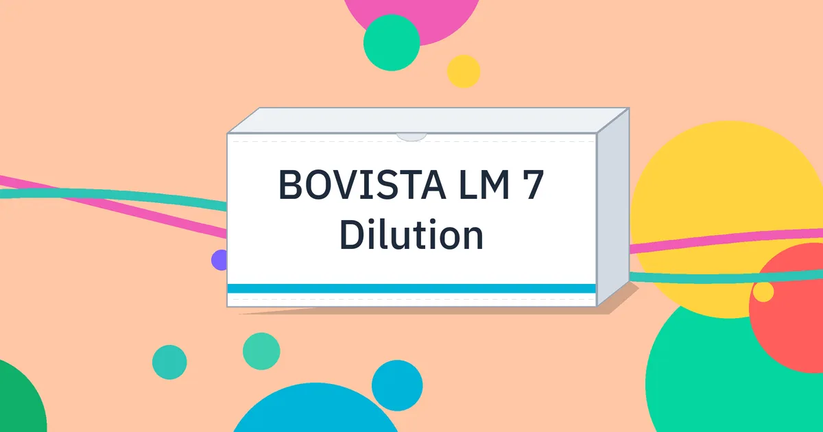 Symbolbild: Packung mit der Aufschrift BOVISTA LM 7 Dilution (PZN 13393805) – Verfügbarkeit und Bezug in Apotheken in Frankfurt am Main