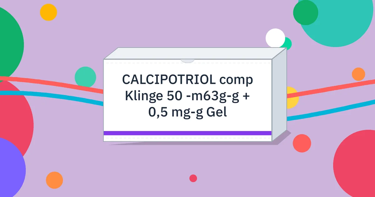 Symbolbild: Packung mit der Aufschrift CALCIPOTRIOL comp Klinge 50 -m63g-g + 0,5 mg-g Gel (PZN 17274061) – Verfügbarkeit und Bezug in Apotheken in Frankfurt am Main