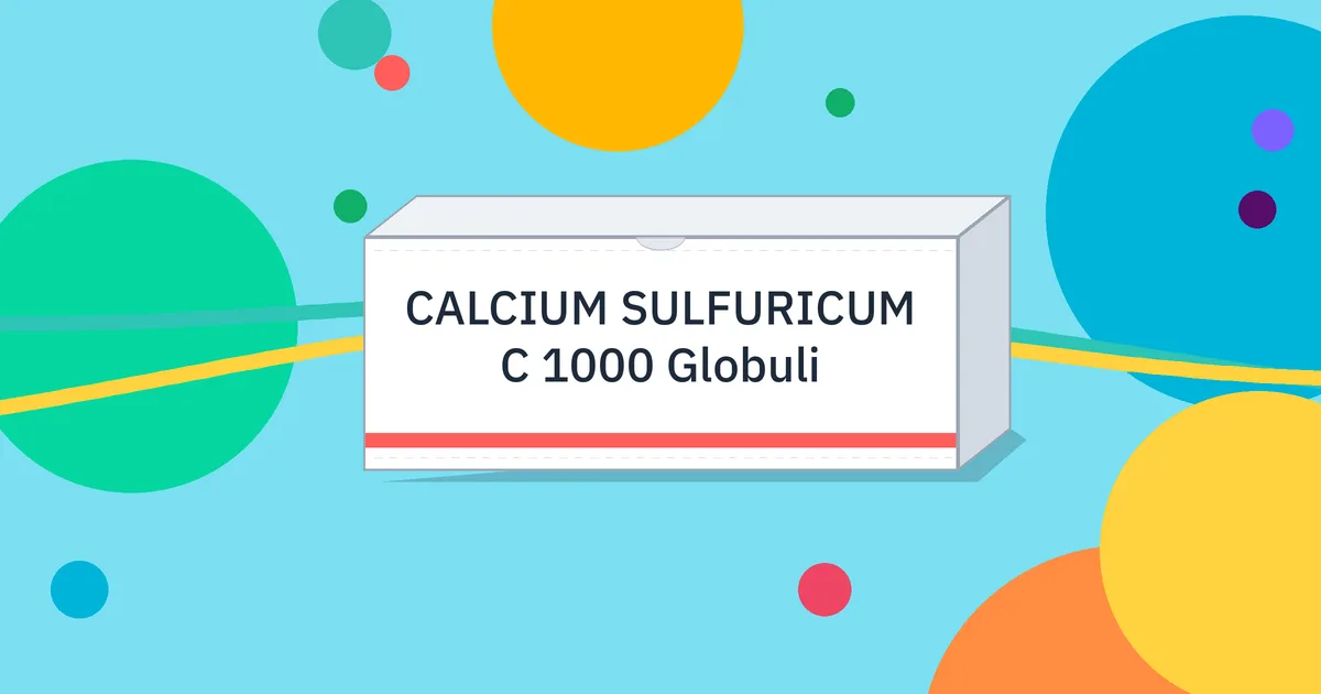 Symbolbild: Packung mit der Aufschrift CALCIUM SULFURICUM C 1000 Globuli (PZN 07246626) – Verfügbarkeit und Bezug in Apotheken in Frankfurt am Main