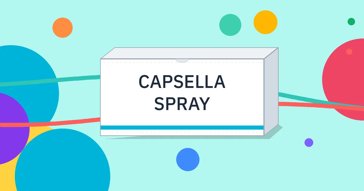 Symbolbild: Packung mit der Aufschrift CAPSELLA SPRAY (PZN 18783422) – Verfügbarkeit und Bezug in Apotheken in Frankfurt am Main