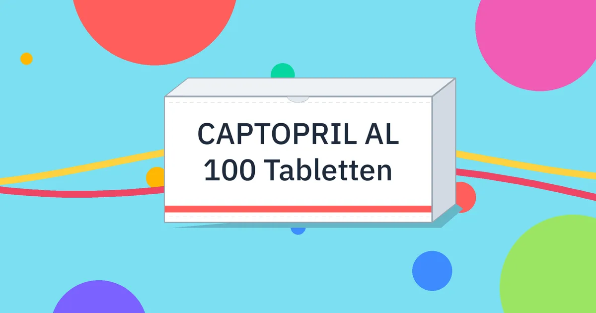 Symbolbild: Packung mit der Aufschrift CAPTOPRIL AL 100 Tabletten (PZN 00569496) – Verfügbarkeit und Bezug in Apotheken in Frankfurt am Main