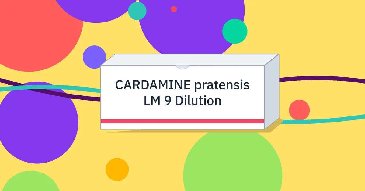 Symbolbild: Packung mit der Aufschrift CARDAMINE pratensis LM 9 Dilution (PZN 13429101) – Verfügbarkeit und Bezug in Apotheken in Frankfurt am Main