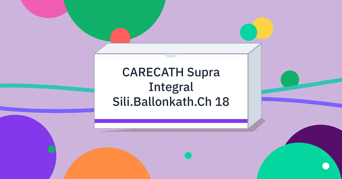Symbolbild: Packung mit der Aufschrift CARECATH Supra Integral Sili.Ballonkath.Ch 18 (PZN 10198150) – Verfügbarkeit und Bezug in Apotheken in Frankfurt am Main