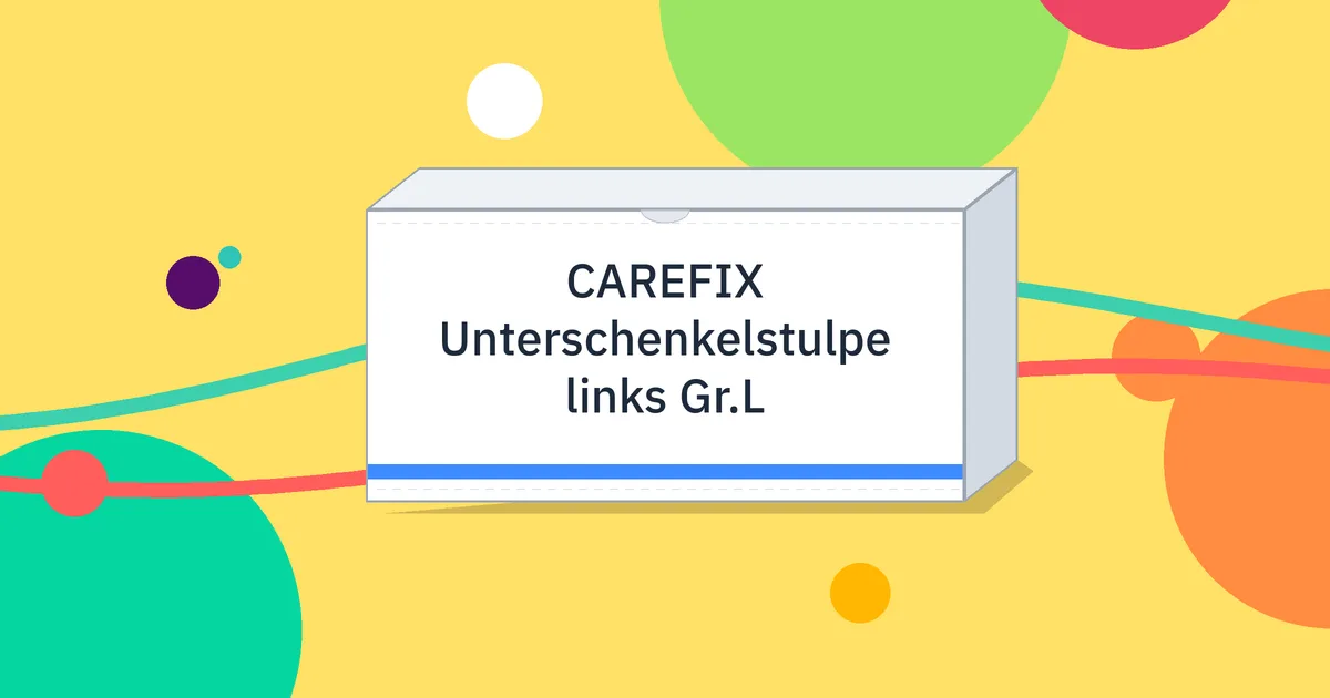 Symbolbild: Packung mit der Aufschrift CAREFIX Unterschenkelstulpe links Gr.L (PZN 15254551) – Verfügbarkeit und Bezug in Apotheken in Frankfurt am Main