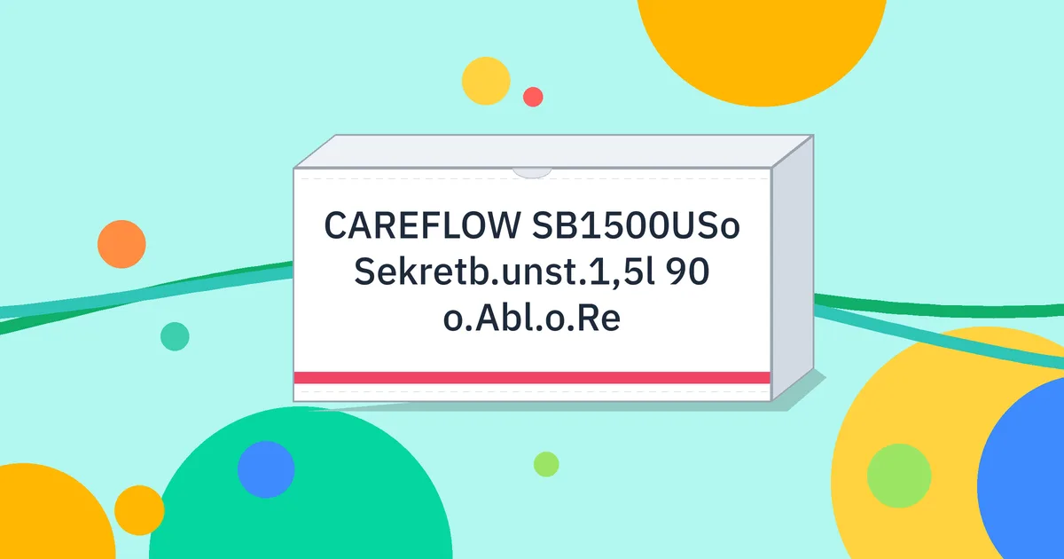 Symbolbild: Packung mit der Aufschrift CAREFLOW SB1500USo Sekretb.unst.1,5l 90 o.Abl.o.Re (PZN 16839785) – Verfügbarkeit und Bezug in Apotheken in Frankfurt am Main