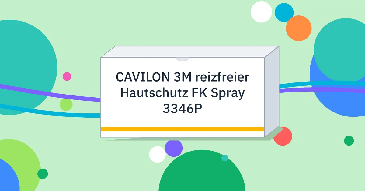 Symbolbild: Packung mit der Aufschrift CAVILON 3M reizfreier Hautschutz FK Spray 3346P (PZN 15589346) – Verfügbarkeit und Bezug in Apotheken in Frankfurt am Main