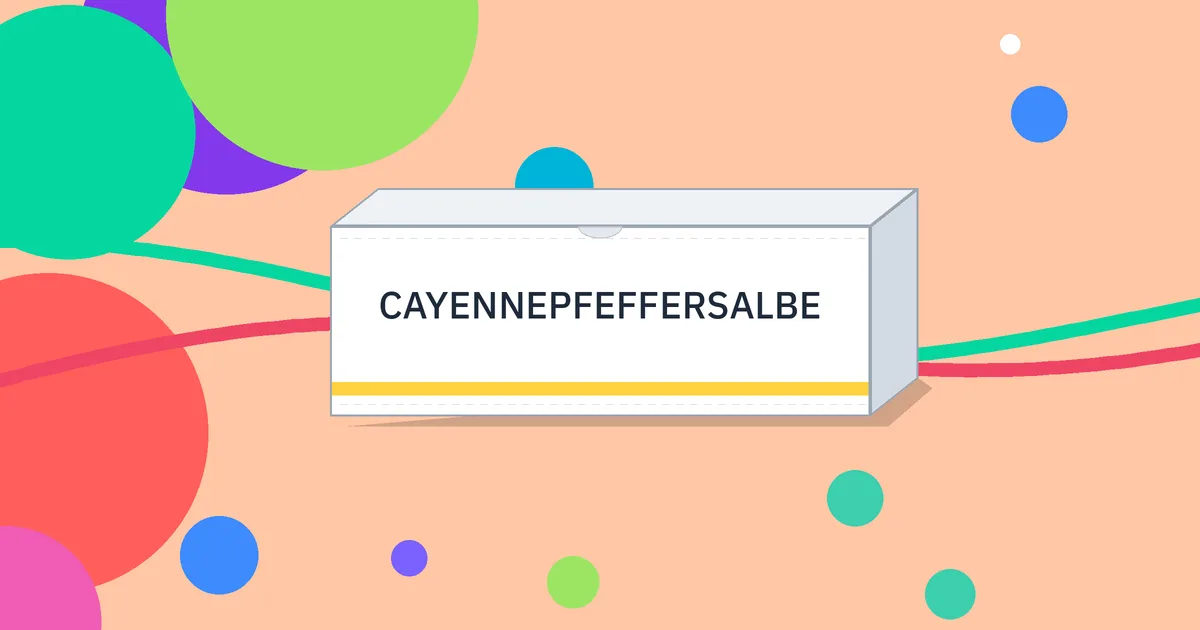 Symbolbild: Packung mit der Aufschrift CAYENNEPFEFFERSALBE (PZN 15864462) – Verfügbarkeit und Bezug in Apotheken in Frankfurt am Main