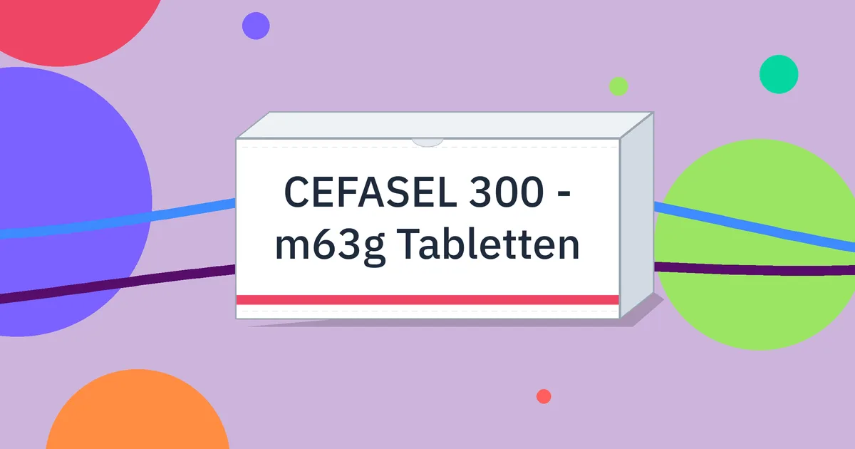 Symbolbild: Packung mit der Aufschrift CEFASEL 300 -m63g Tabletten (PZN 16390351) – Verfügbarkeit und Bezug in Apotheken in Frankfurt am Main