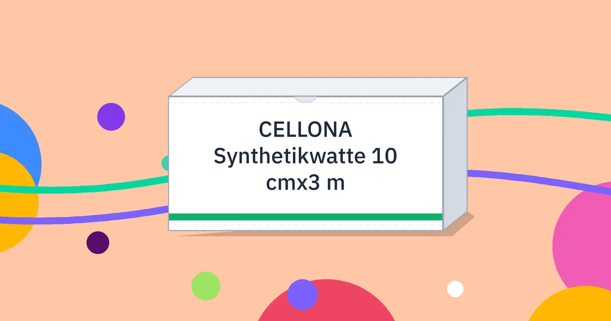 Symbolbild: Packung mit der Aufschrift CELLONA Synthetikwatte 10 cmx3 m (PZN 18231094) – Verfügbarkeit und Bezug in Apotheken in Frankfurt am Main