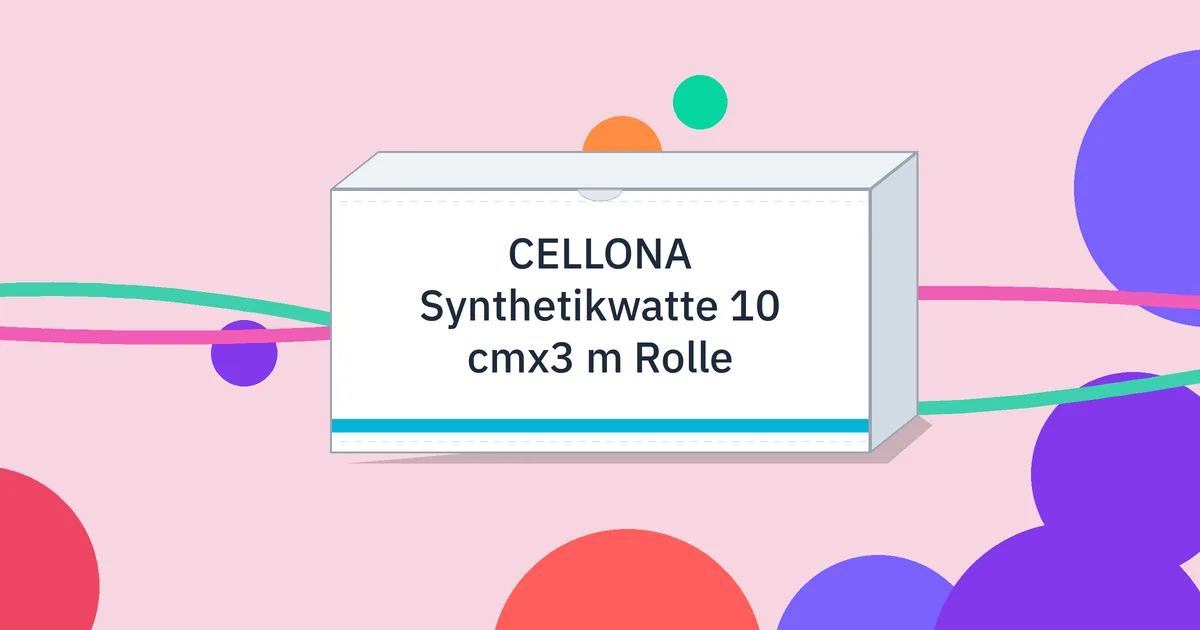 Symbolbild: Packung mit der Aufschrift CELLONA Synthetikwatte 10 cmx3 m Rolle (PZN 19699209) – Verfügbarkeit und Bezug in Apotheken in Frankfurt am Main