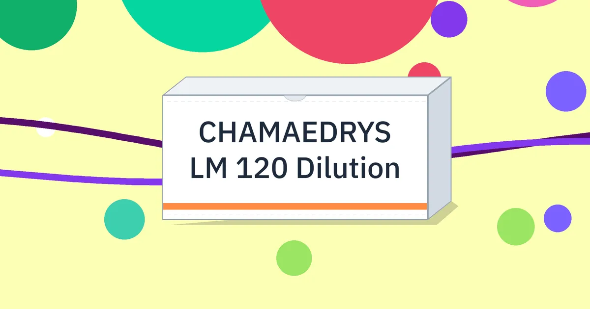 Symbolbild: Packung mit der Aufschrift CHAMAEDRYS LM 120 Dilution (PZN 13438815) – Verfügbarkeit und Bezug in Apotheken in Frankfurt am Main