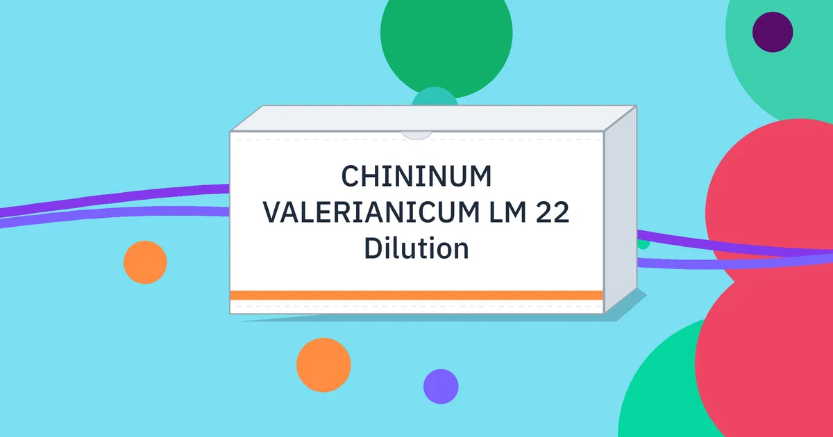 Symbolbild: Packung mit der Aufschrift CHININUM VALERIANICUM LM 22 Dilution (PZN 13442840) – Verfügbarkeit und Bezug in Apotheken in Frankfurt am Main