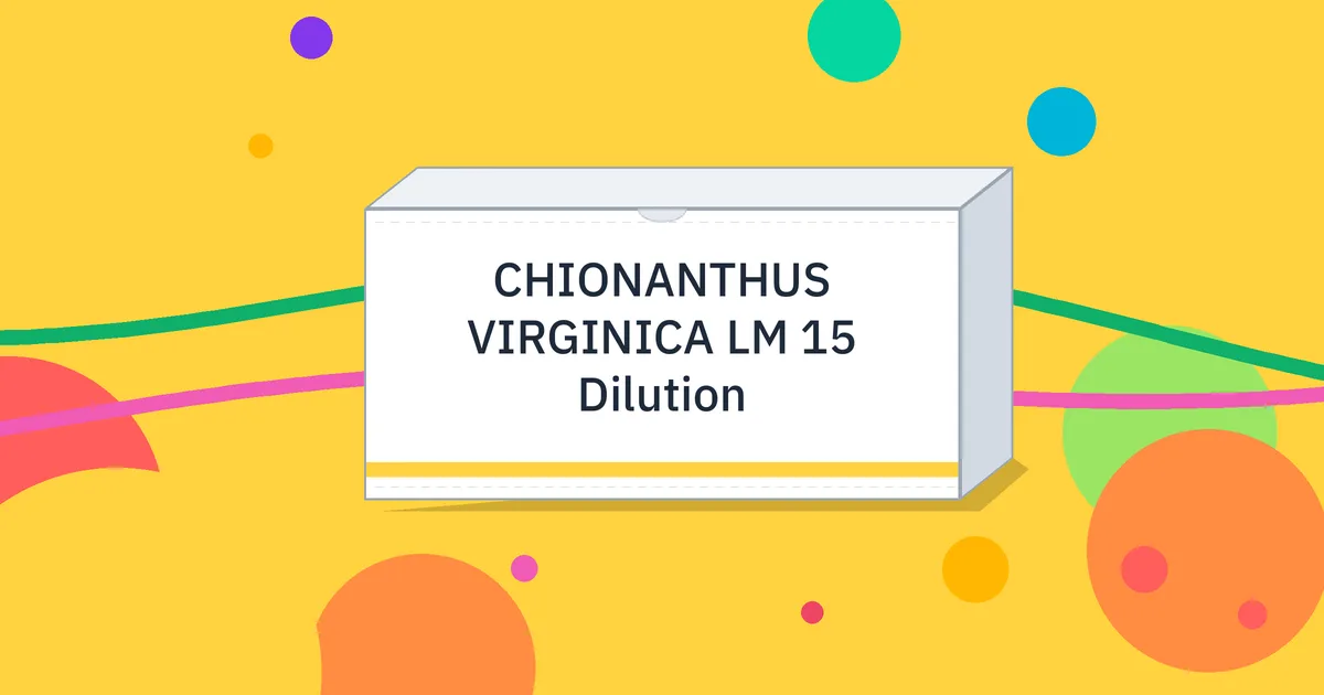 Symbolbild: Packung mit der Aufschrift CHIONANTHUS VIRGINICA LM 15 Dilution (PZN 13443199) – Verfügbarkeit und Bezug in Apotheken in Frankfurt am Main