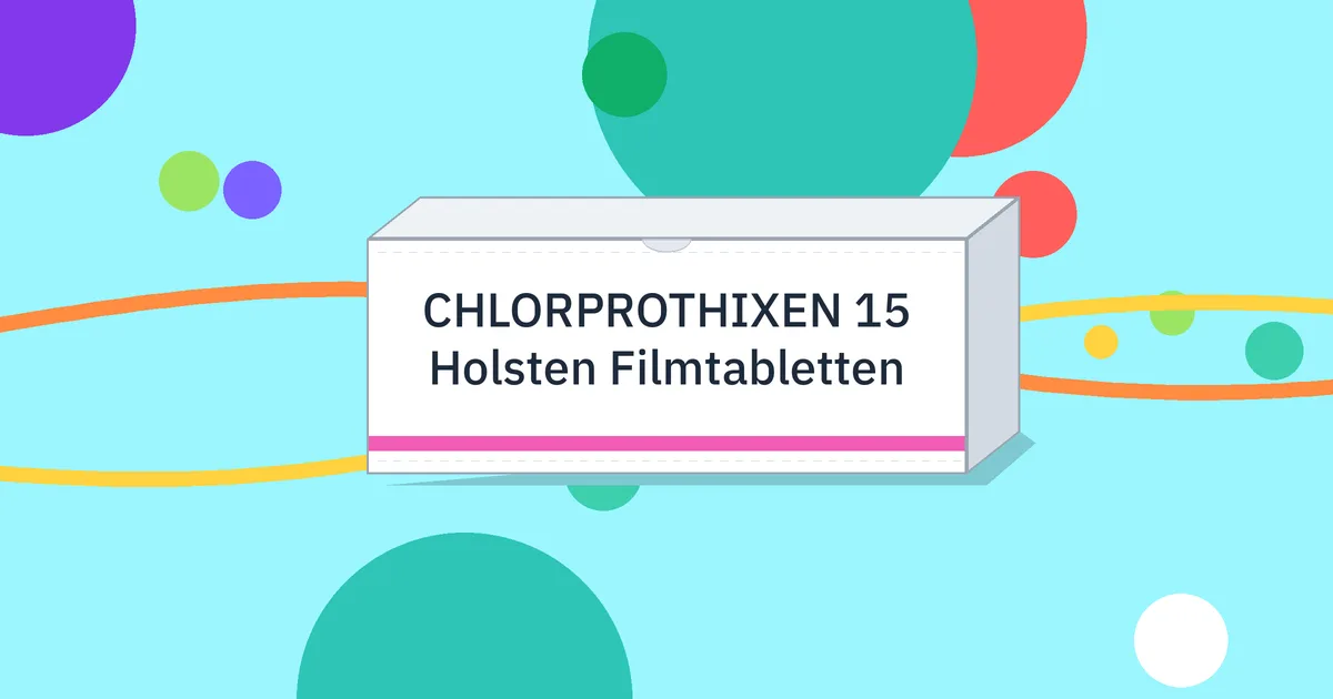 Symbolbild: Packung mit der Aufschrift CHLORPROTHIXEN 15 Holsten Filmtabletten (PZN 01528849) – Verfügbarkeit und Bezug in Apotheken in Frankfurt am Main