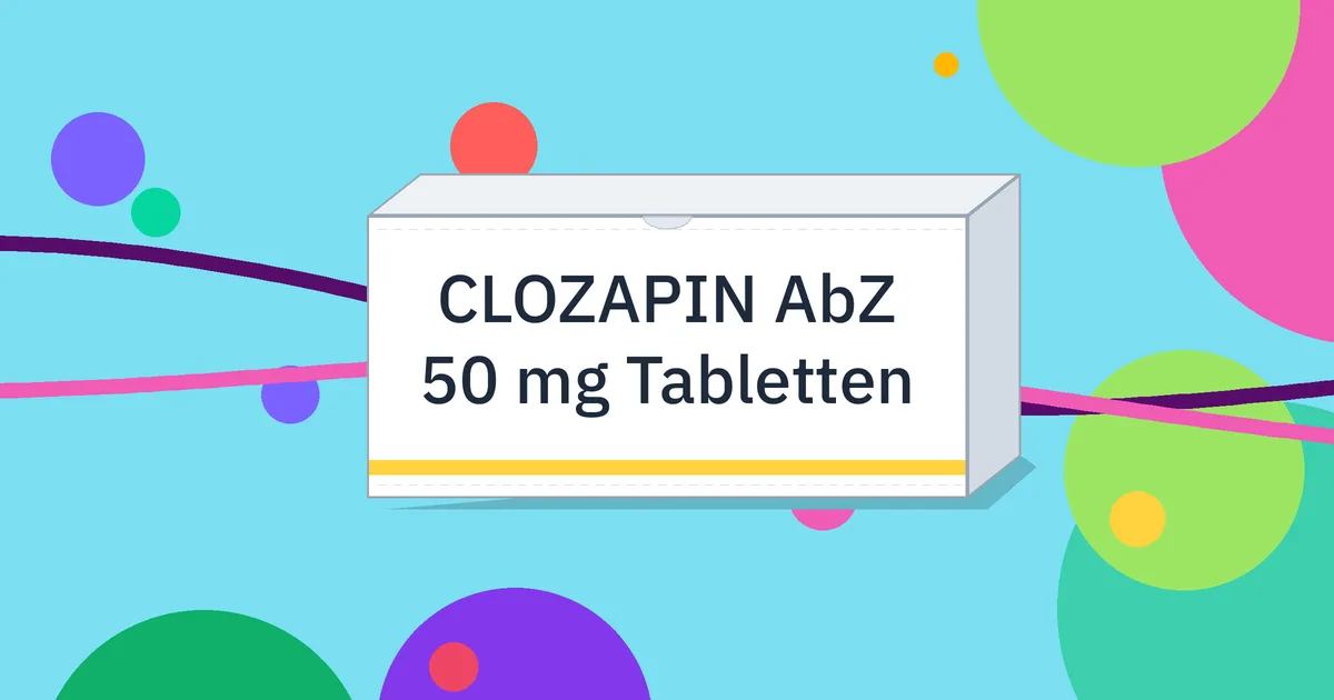 Symbolbild: Packung mit der Aufschrift CLOZAPIN AbZ 50 mg Tabletten (PZN 05563067) – Verfügbarkeit und Bezug in Apotheken in Frankfurt am Main