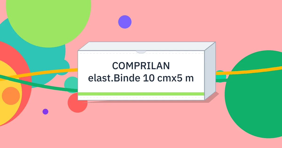 Symbolbild: Packung mit der Aufschrift COMPRILAN elast.Binde 10 cmx5 m (PZN 02059687) – Verfügbarkeit und Bezug in Apotheken in Frankfurt am Main