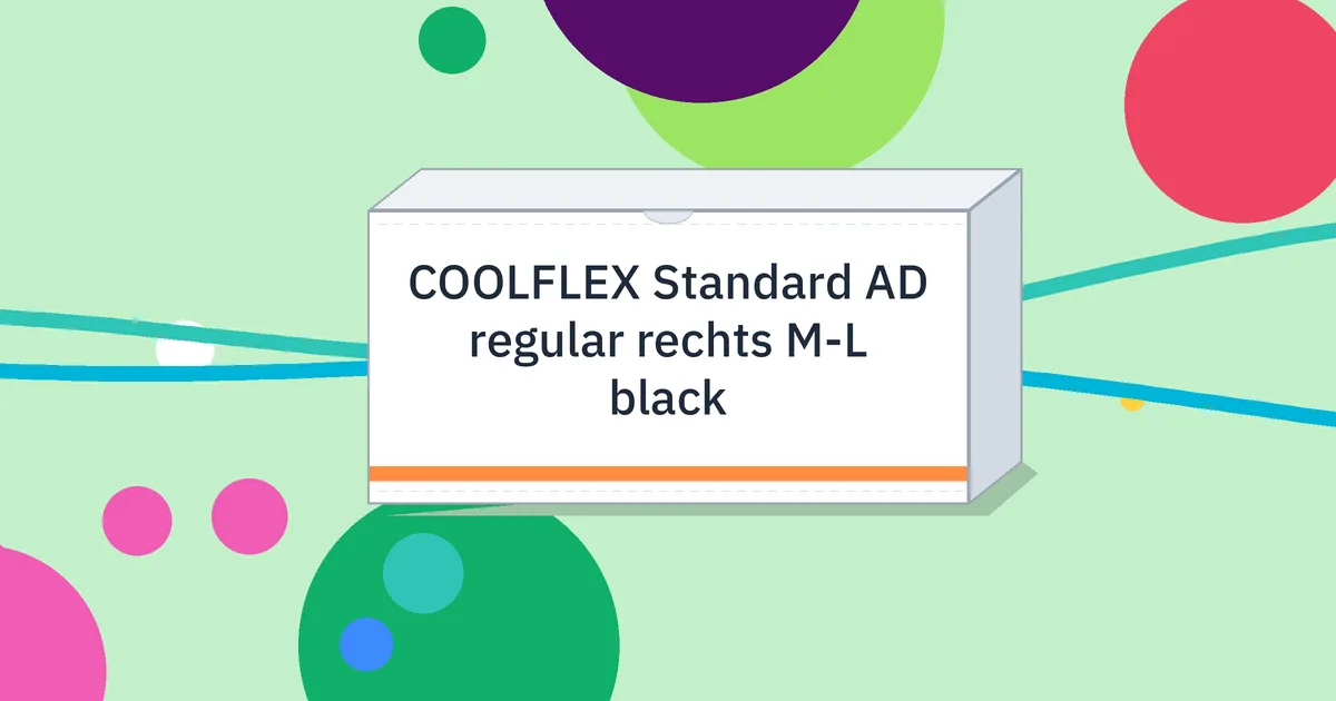 Symbolbild: Packung mit der Aufschrift COOLFLEX Standard AD regular rechts M-L black (PZN 19535117) – Verfügbarkeit und Bezug in Apotheken in Frankfurt am Main
