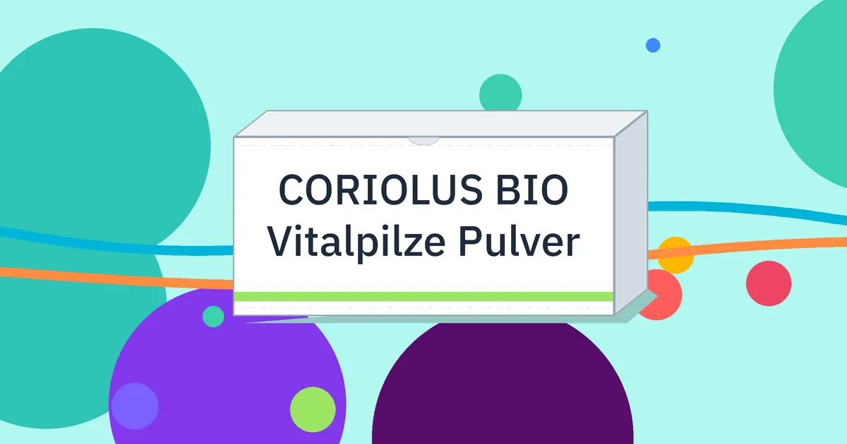 Symbolbild: Packung mit der Aufschrift CORIOLUS BIO Vitalpilze Pulver (PZN 09509225) – Verfügbarkeit und Bezug in Apotheken in Frankfurt am Main