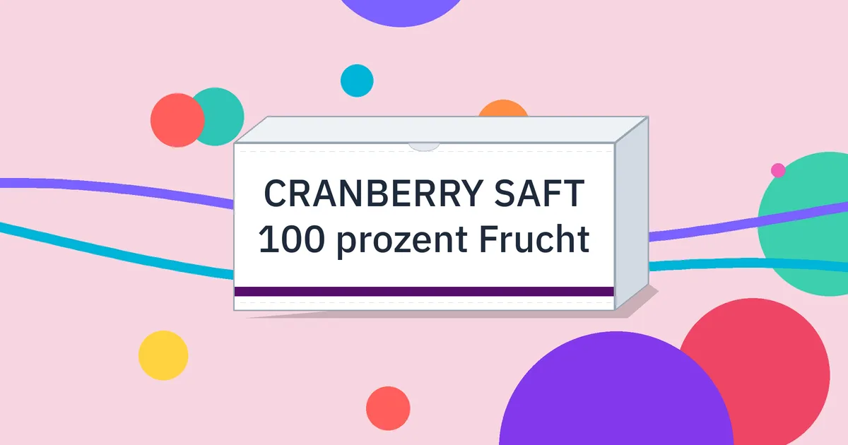 Symbolbild: Packung mit der Aufschrift CRANBERRY SAFT 100 prozent Frucht (PZN 03480489) – Verfügbarkeit und Bezug in Apotheken in Frankfurt am Main