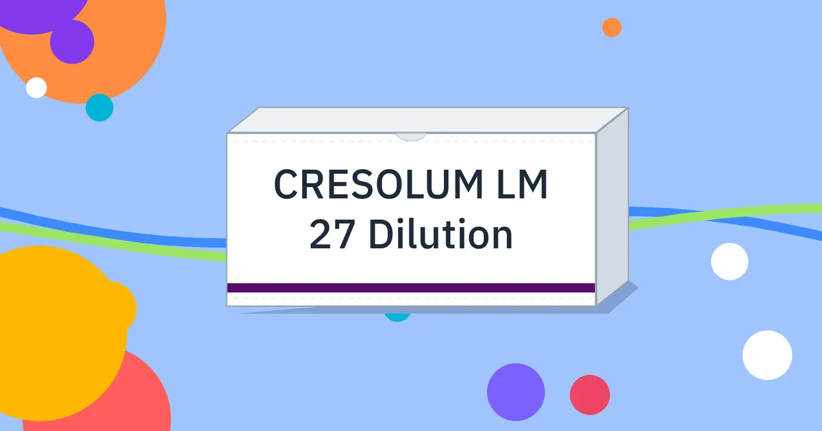 Symbolbild: Packung mit der Aufschrift CRESOLUM LM 27 Dilution (PZN 13456500) – Verfügbarkeit und Bezug in Apotheken in Frankfurt am Main