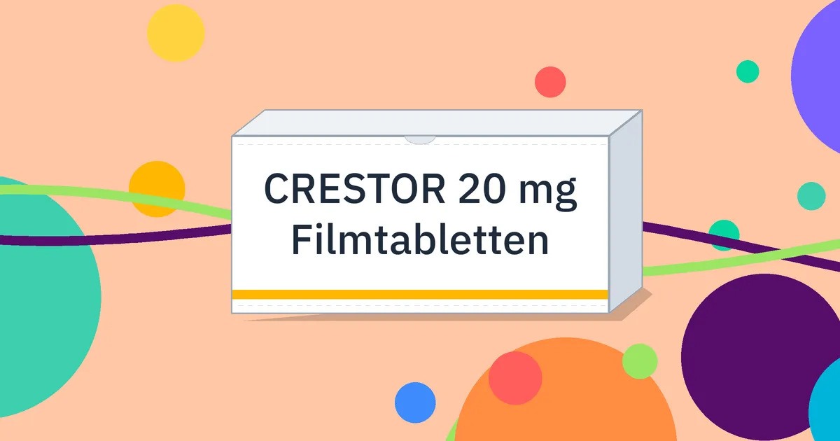 Symbolbild: Packung mit der Aufschrift CRESTOR 20 mg Filmtabletten (PZN 19178315) – Verfügbarkeit und Bezug in Apotheken in Frankfurt am Main