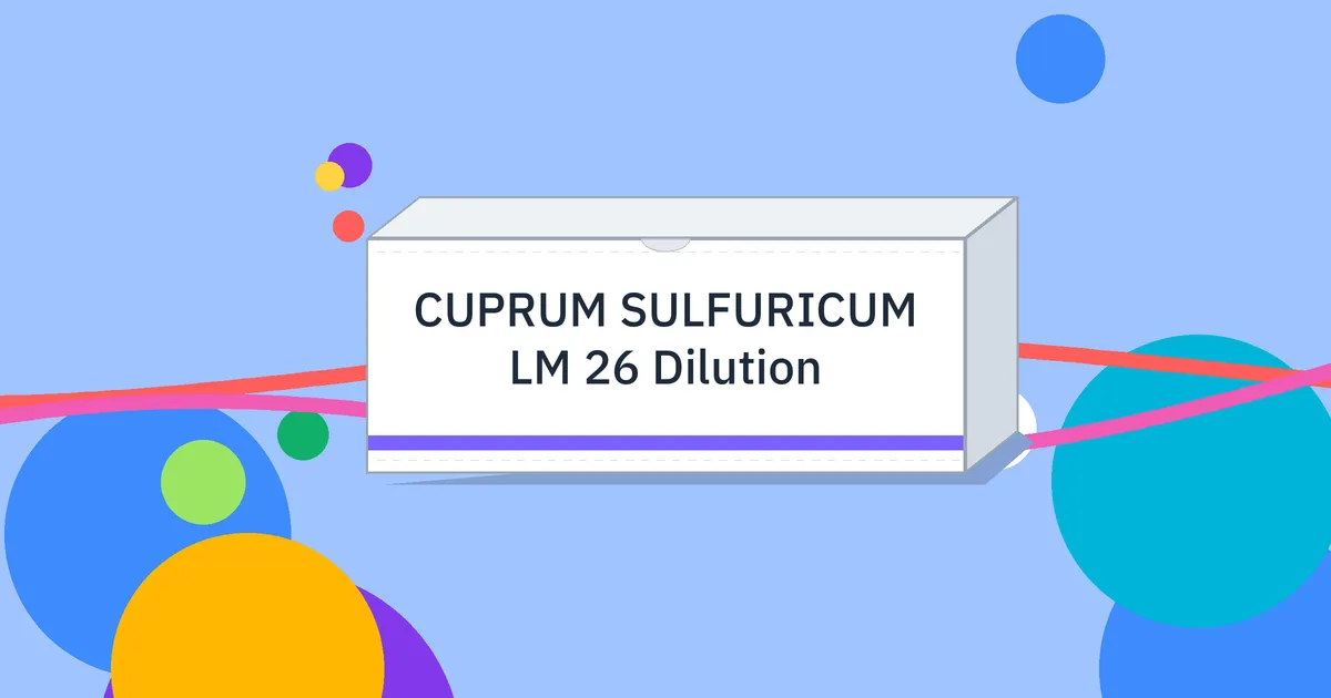 Symbolbild: Packung mit der Aufschrift CUPRUM SULFURICUM LM 26 Dilution (PZN 12839239) – Verfügbarkeit und Bezug in Apotheken in Frankfurt am Main