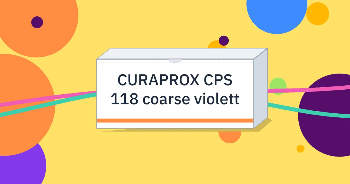 Symbolbild: Packung mit der Aufschrift CURAPROX CPS 118 coarse violett (PZN 09190491) – Verfügbarkeit und Bezug in Apotheken in Frankfurt am Main