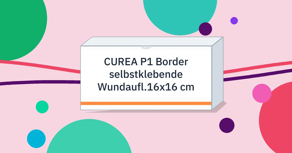 Symbolbild: Packung mit der Aufschrift CUREA P1 Border selbstklebende Wundaufl.16x16 cm (PZN 16005117) – Verfügbarkeit und Bezug in Apotheken in Frankfurt am Main