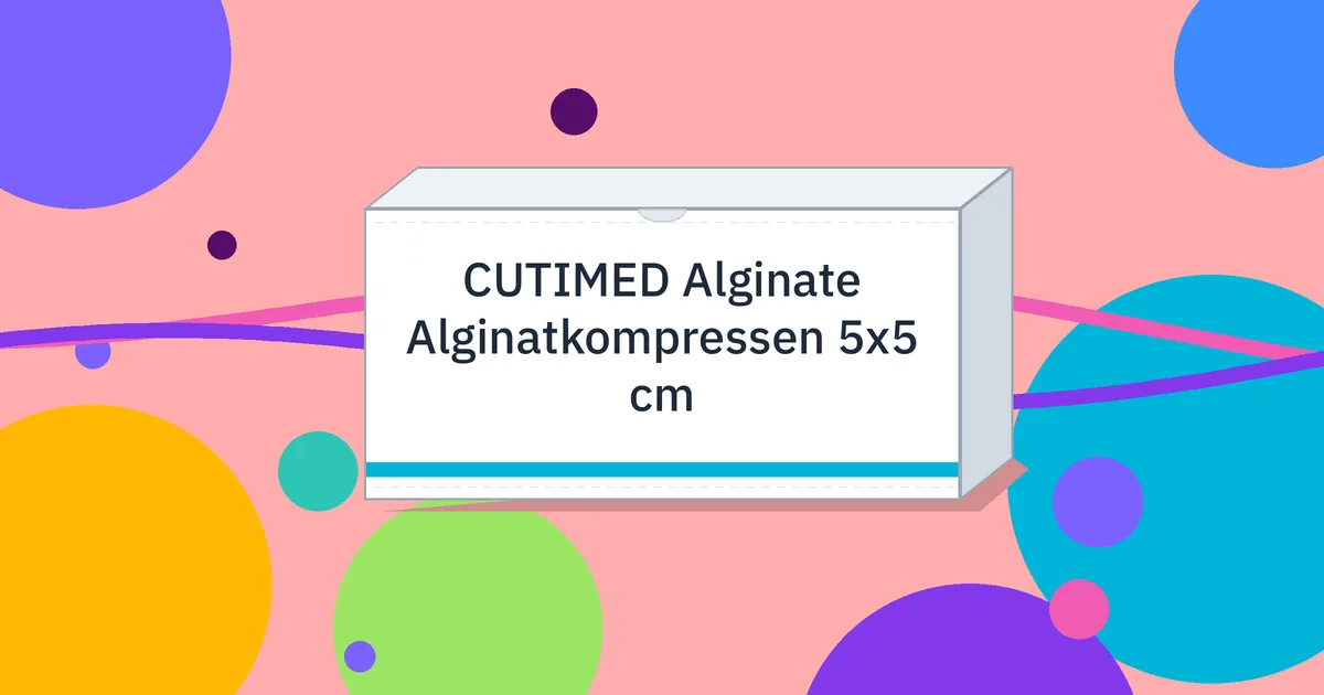 Symbolbild: Packung mit der Aufschrift CUTIMED Alginate Alginatkompressen 5x5 cm (PZN 01179076) – Verfügbarkeit und Bezug in Apotheken in Frankfurt am Main
