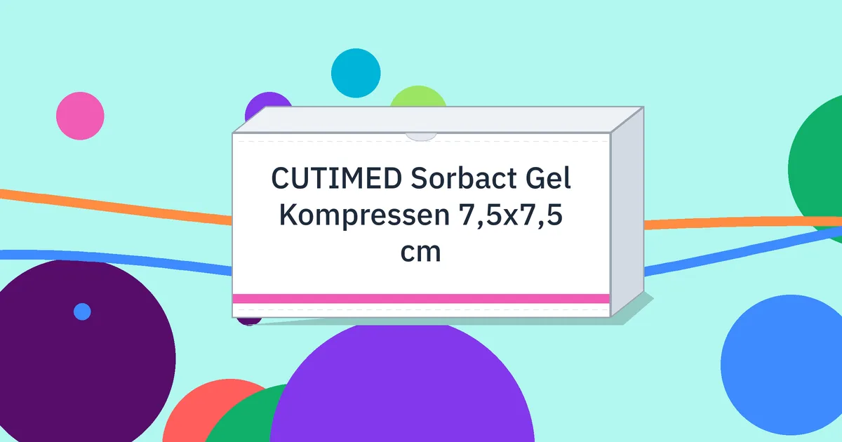 Symbolbild: Packung mit der Aufschrift CUTIMED Sorbact Gel Kompressen 7,5x7,5 cm (PZN 12747572) – Verfügbarkeit und Bezug in Apotheken in Frankfurt am Main