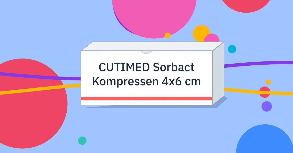 Symbolbild: Packung mit der Aufschrift CUTIMED Sorbact Kompressen 4x6 cm (PZN 19347166) – Verfügbarkeit und Bezug in Apotheken in Frankfurt am Main