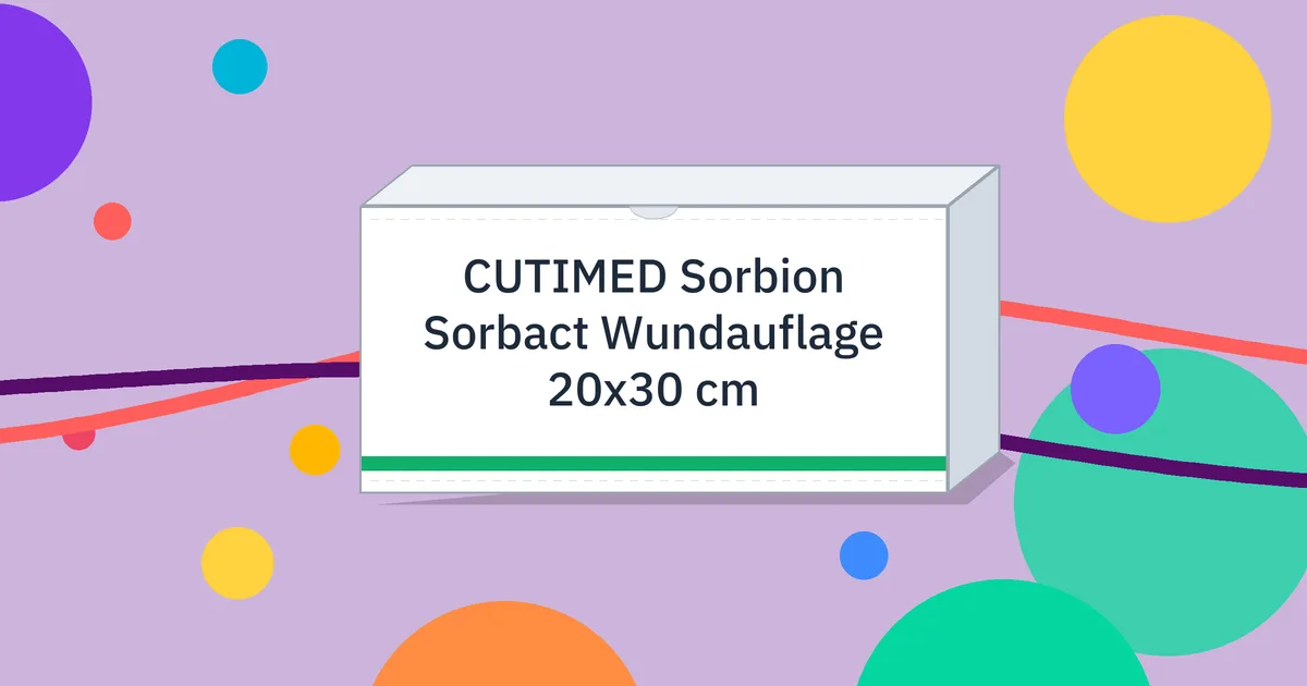 Symbolbild: Packung mit der Aufschrift CUTIMED Sorbion Sorbact Wundauflage 20x30 cm (PZN 19726969) – Verfügbarkeit und Bezug in Apotheken in Frankfurt am Main