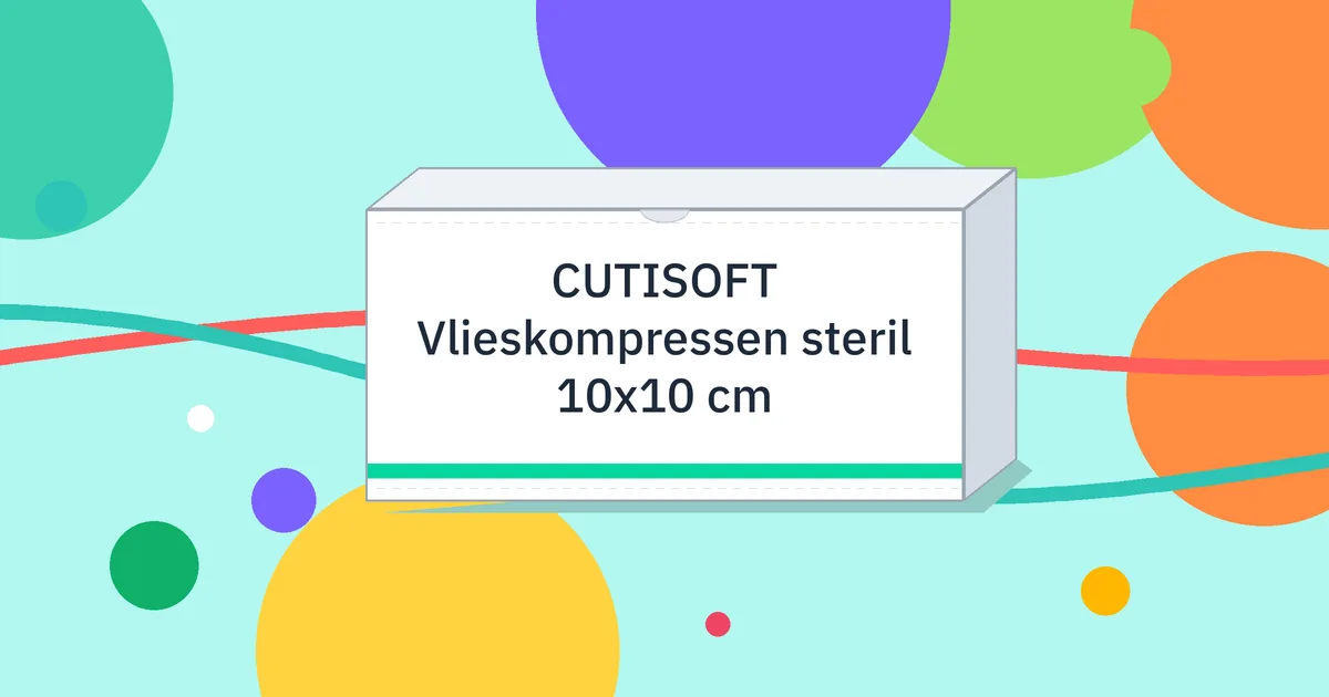 Symbolbild: Packung mit der Aufschrift CUTISOFT Vlieskompressen steril 10x10 cm (PZN 11184090) – Verfügbarkeit und Bezug in Apotheken in Frankfurt am Main