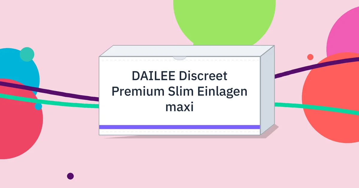 Symbolbild: Packung mit der Aufschrift DAILEE Discreet Premium Slim Einlagen maxi (PZN 19911081) – Verfügbarkeit und Bezug in Apotheken in Frankfurt am Main