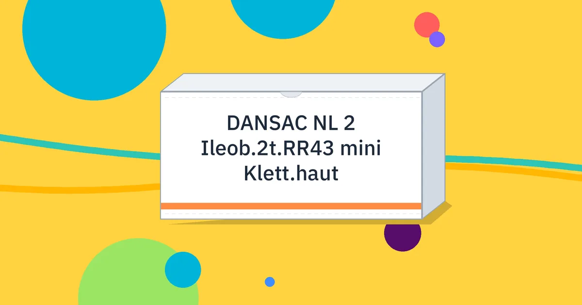 Symbolbild: Packung mit der Aufschrift DANSAC NL 2 Ileob.2t.RR43 mini Klett.haut (PZN 08843732) – Verfügbarkeit und Bezug in Apotheken in Frankfurt am Main
