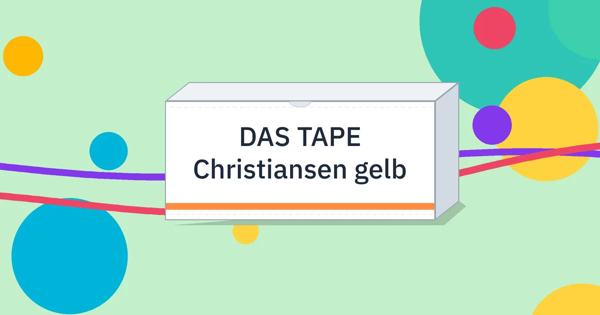 Symbolbild: Packung mit der Aufschrift DAS TAPE Christiansen gelb (PZN 02482285) – Verfügbarkeit und Bezug in Apotheken in Frankfurt am Main