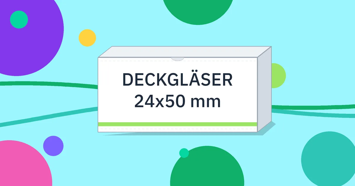 Symbolbild: Packung mit der Aufschrift DECKGLÄSER 24x50 mm (PZN 01962020) – Verfügbarkeit und Bezug in Apotheken in Frankfurt am Main