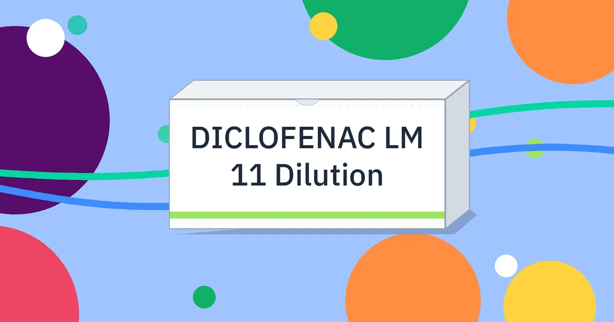 Symbolbild: Packung mit der Aufschrift DICLOFENAC LM 11 Dilution (PZN 12841265) – Verfügbarkeit und Bezug in Apotheken in Frankfurt am Main