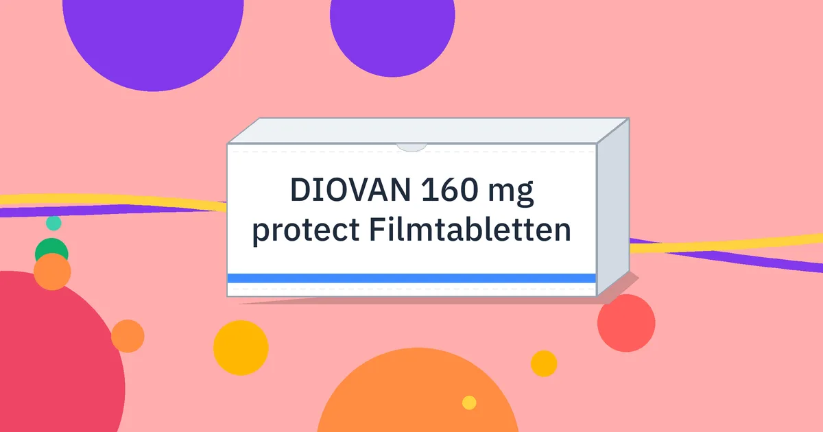 Symbolbild: Packung mit der Aufschrift DIOVAN 160 mg protect Filmtabletten (PZN 10979019) – Verfügbarkeit und Bezug in Apotheken in Frankfurt am Main