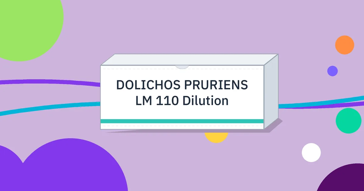 Symbolbild: Packung mit der Aufschrift DOLICHOS PRURIENS LM 110 Dilution (PZN 13466875) – Verfügbarkeit und Bezug in Apotheken in Frankfurt am Main