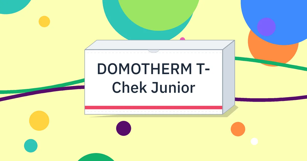 Symbolbild: Packung mit der Aufschrift DOMOTHERM T-Chek Junior (PZN 18673550) – Verfügbarkeit und Bezug in Apotheken in Frankfurt am Main