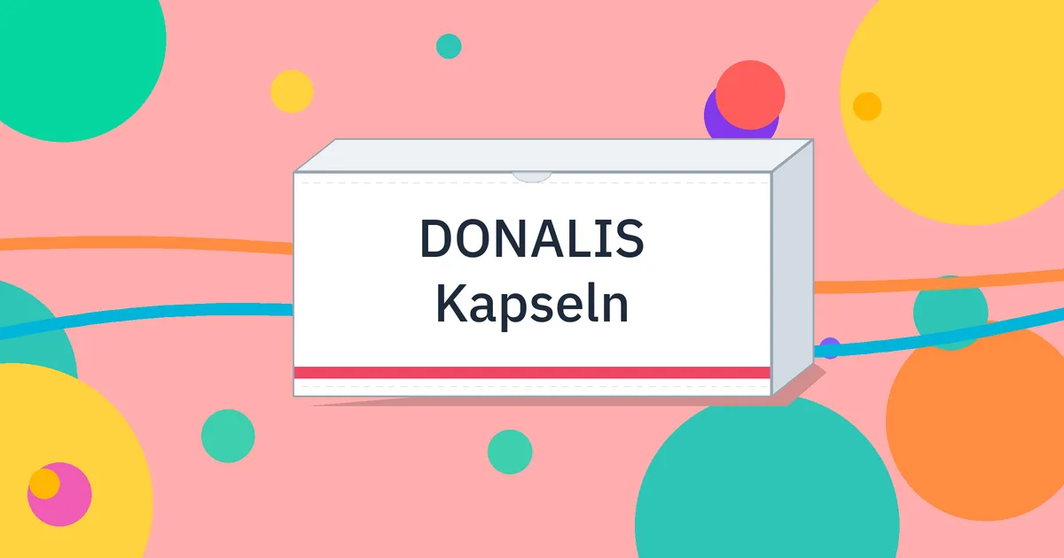 Symbolbild: Packung mit der Aufschrift DONALIS Kapseln (PZN 04897286) – Verfügbarkeit und Bezug in Apotheken in Frankfurt am Main