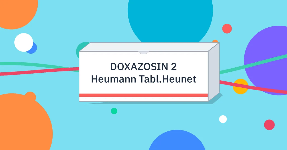 Symbolbild: Packung mit der Aufschrift DOXAZOSIN 2 Heumann Tabl.Heunet (PZN 05909838) – Verfügbarkeit und Bezug in Apotheken in Frankfurt am Main