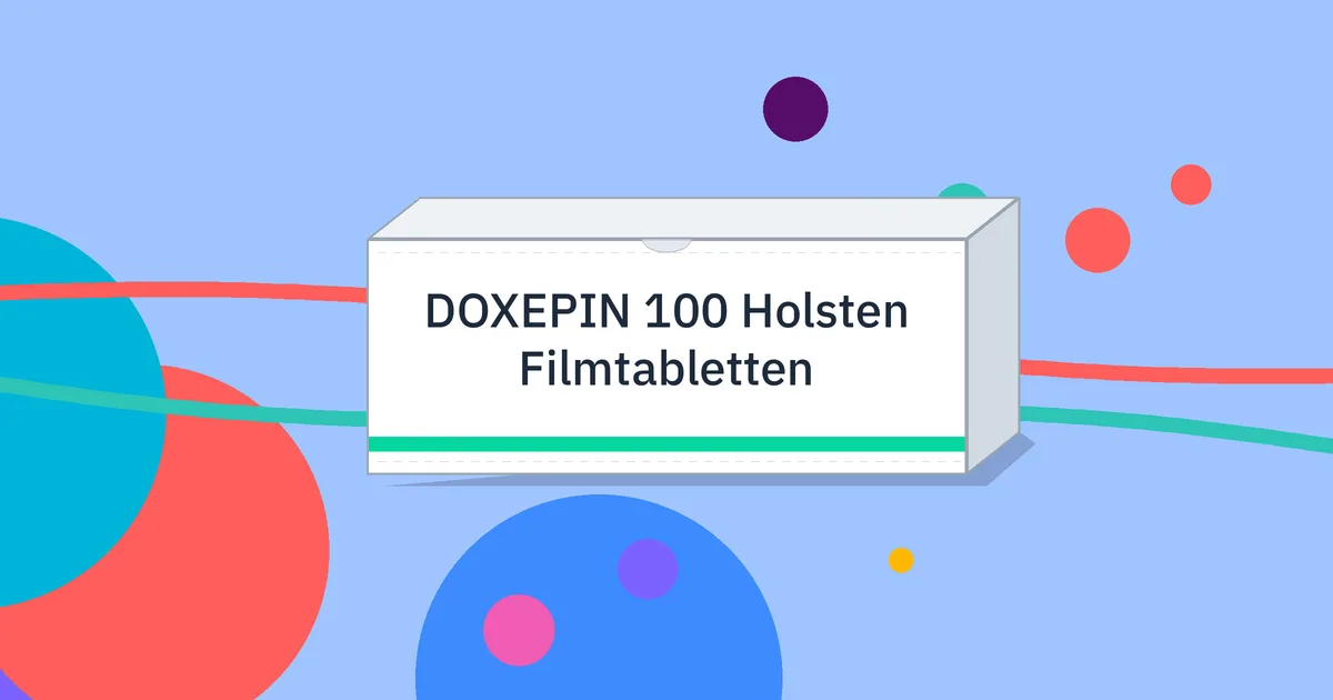 Symbolbild: Packung mit der Aufschrift DOXEPIN 100 Holsten Filmtabletten (PZN 06330477) – Verfügbarkeit und Bezug in Apotheken in Frankfurt am Main